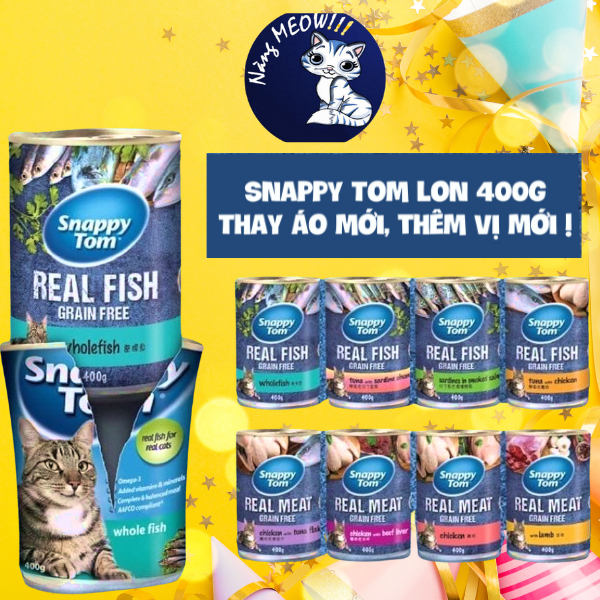 PATE CHO MÈO LỚN SNAPPY TOM LON 400g - NÀNG MEOW | Shopee Việt Nam