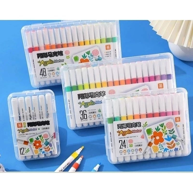Bút màu Marker Acrylic bản Mới 24/36/48/60 họa cụ bút dạ màu vẽ học ...