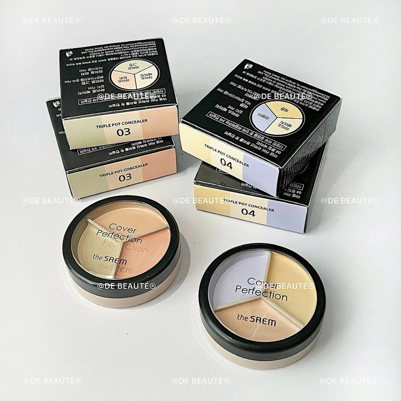 Triệt sắc The Saem COVER PERFECTION TRIPLE POT | Shopee Việt Nam