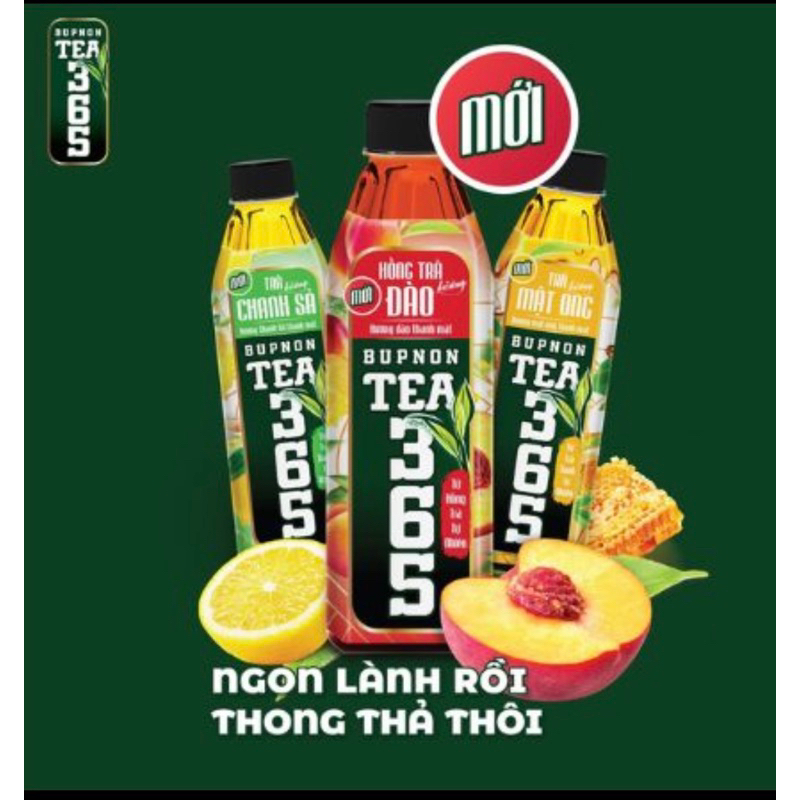 Trà Tea 365 BUPNON Vị Đào, Mật Ông , Chanh Sả 1 Thùng 24 Chai X 500ml | Shopee Việt Nam