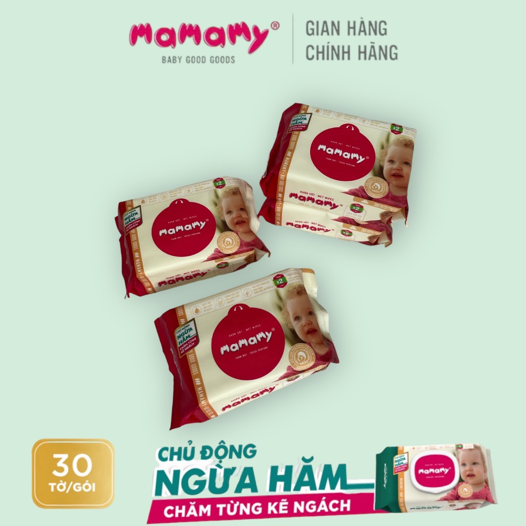 COMBO 10 GÓI KHĂN ƯỚT MAMAMY LOẠI 30 TỜ CÓ MÙI DÀNH CHO BÉ | Shopee ...