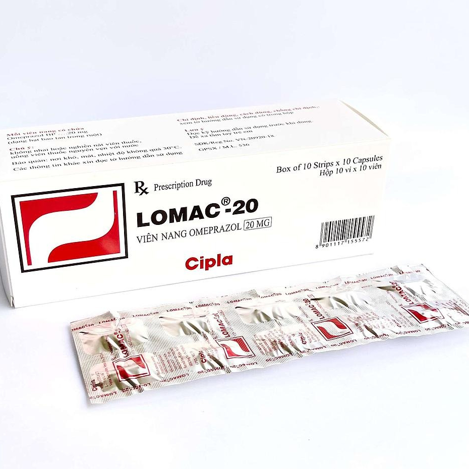 LOMAC-20 CIPLA vỉ 10 viên -hỗ trợ làm giảm TRÀO NGƯỢC DẠ DÀY, THỰC QUẢN ...