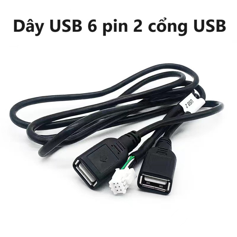 (Hàng chuẩn) Dây USB 6 pin 2 cổng USB cho màn Android, tăng số cổng USB ...