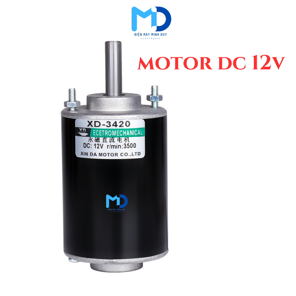 Động cơ DC nam châm vĩnh cửu XD‑3420 12/24V 30W CW/CCW tốc độ cao ( Dây ...