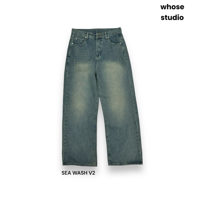 SEA WASH V2 BAGGY JEANS- quần jeans xanh wash unisex nam nữ 1317 ...