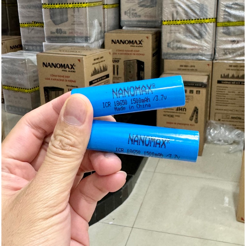 Pin Sạc Nanomax ICR 18650 Dung Lượng 1500mAh 3.7v Cho Loa Kéo Quạt Mini Đèn Pin Tông Đơ Sạc Dự ...