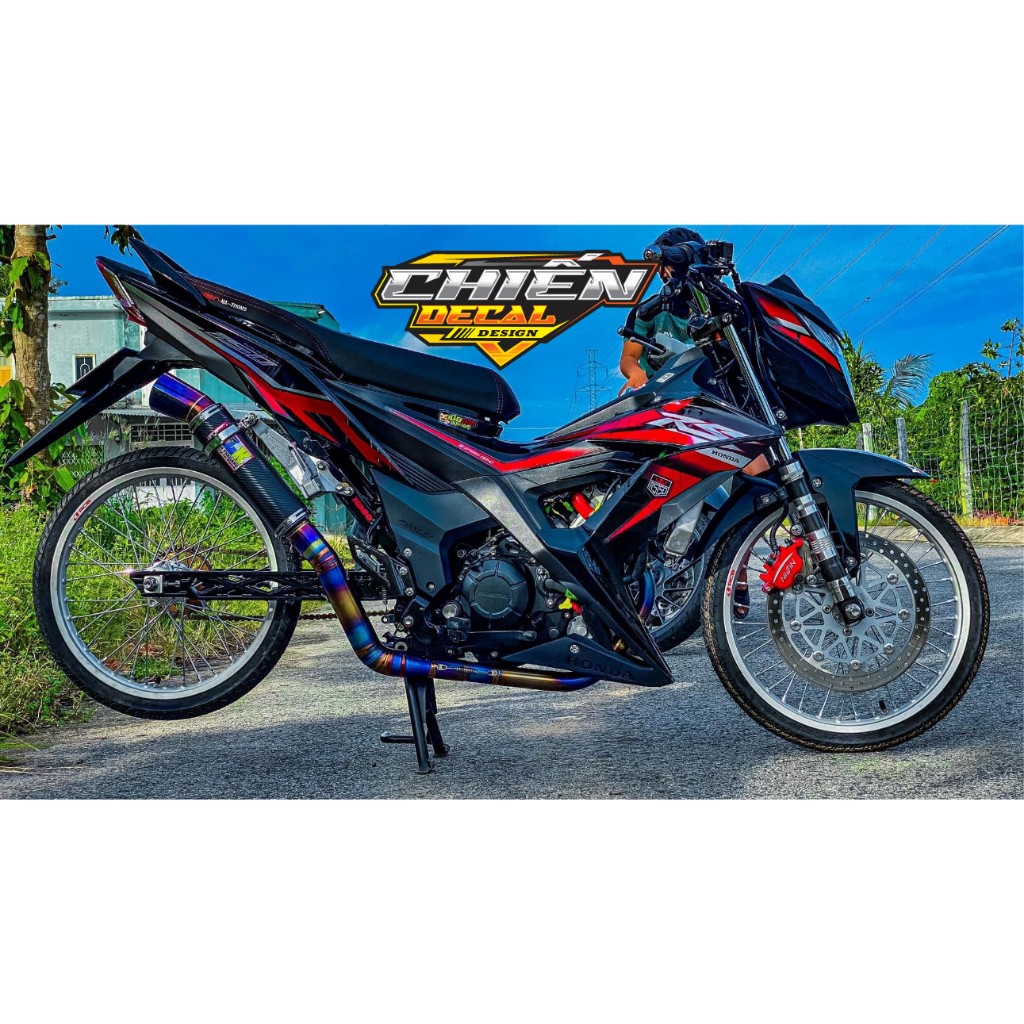 Tem rời xe sonic 150 mẫu tem RS 2024 đen đỏ (tem 3 lớp cao cấp ...