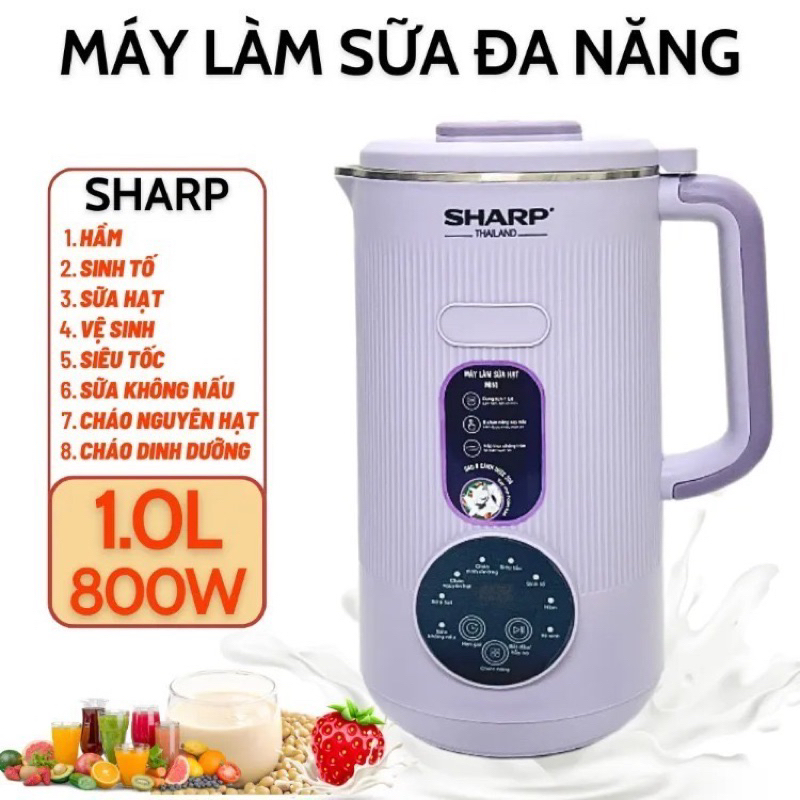 Máy làm sữa hạt Sharp KS-162 nắp inox, máy làm sữa hạt mini đa năng KS ...