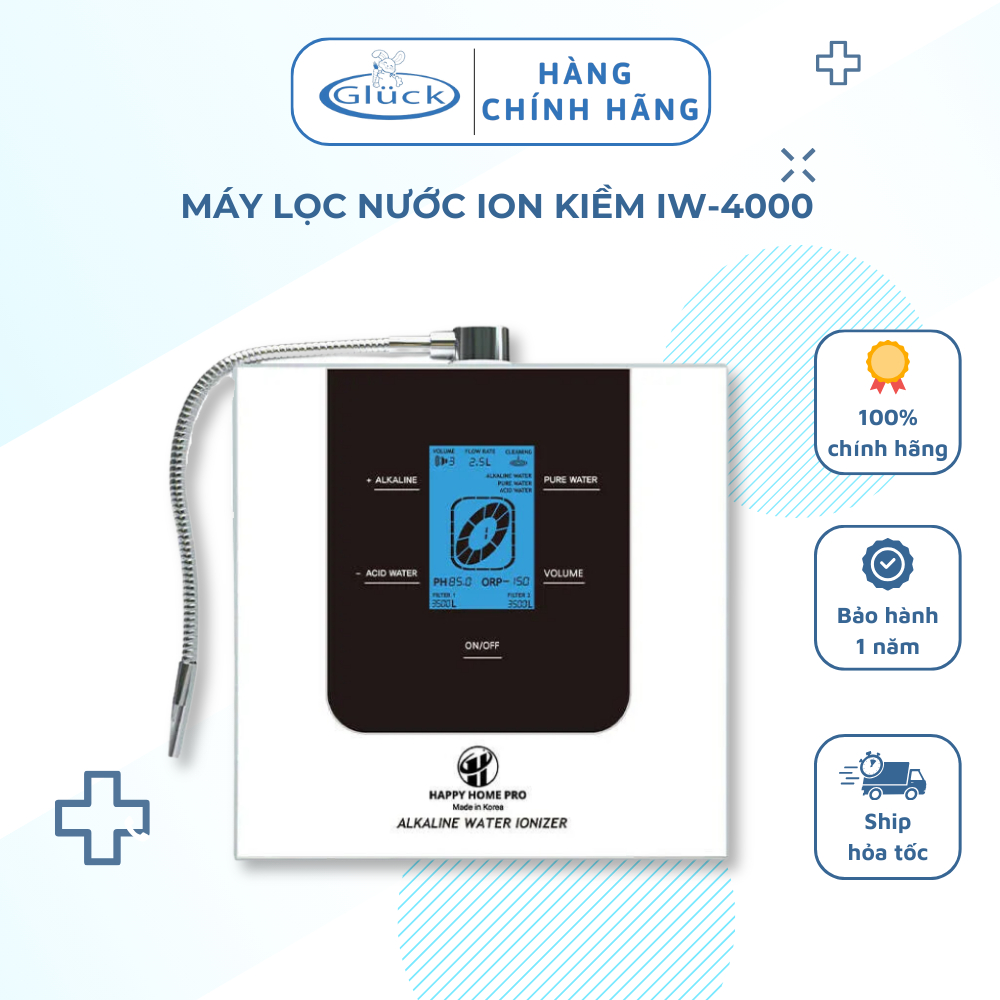 Máy lọc nước ion kiềm Model IW-4000 cao cấp, máy lọc nước gia đình 7 ...