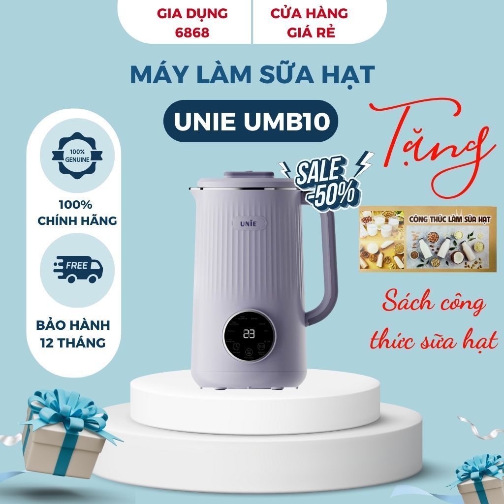 Máy làm sữa hạt đa năng Unie UMB10 , DUNG TÍCH 1 LÍT, CÔNG SUẤT 800W, Hàng chính hãng.Bảo hành ...