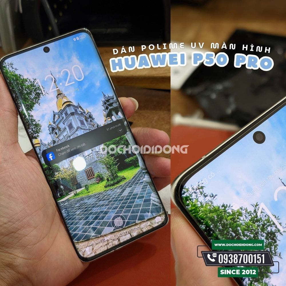 Miếng dán màn hình polime UV ( PPF UV ) Zacase kháng khuẩn cao cấp dành cho Huawei P50 Pro ...