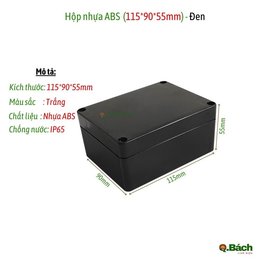 Hộp nhựa ABS _ Đen(H100*68*50, H115*90*60, H158*90*60, H200*120*75) | Shopee Việt Nam