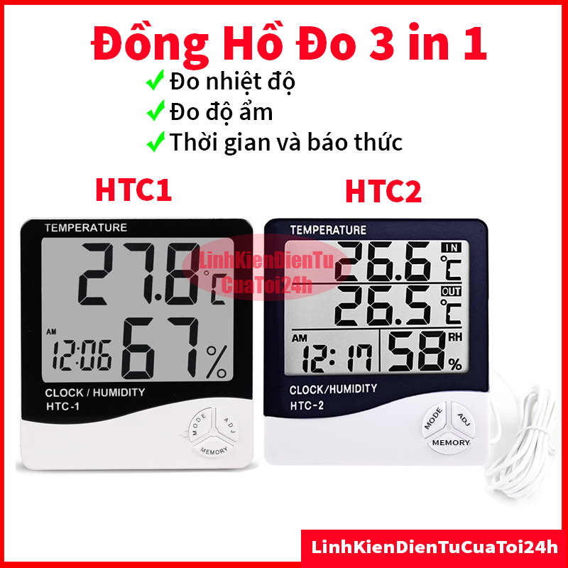 Nhiệt ẩm kế điện tử LCD HTC1, HTC-1, HTC01, HTC-01 đo nhiệt độ, độ ẩm ...