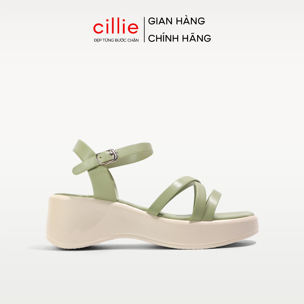 Giày Sandal Đế Xuồng Nữ Cillie Quai Chéo Đế Cao Dễ Đi Êm Chân Chống ...