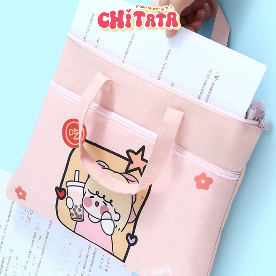 Túi Tote Vải Canvas Đi Học Đi Chơi Chống Thấm Nước Đa Năng In Hoạt Hình ...