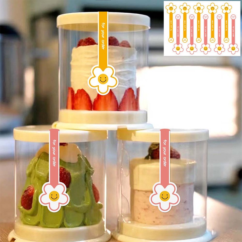 Set 100 tem sticker 3x10cm dải bông hoa dán sẵn TE46 decal dán hộp bánh ...