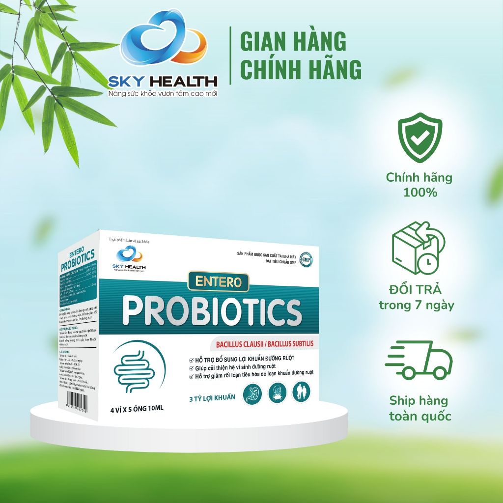 MEN LỢI KHUẨN ENTERO PROBIOTICS SKY HEALTH 3 tỷ bào tử lợi khuẩn Dùng ...