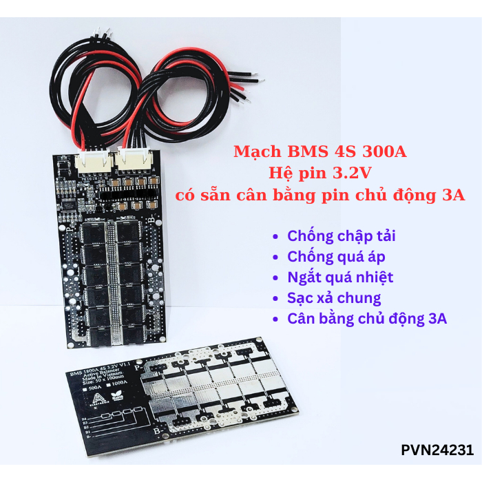 Mạch BMS 4S 300A 3.2V có sẵn cân bằng pin chủ động 3A | Shopee Việt Nam