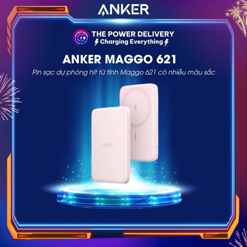Pin sạc dự phòng không dây Anker Maggo 621 A1610 hít từ tính nam châm ...