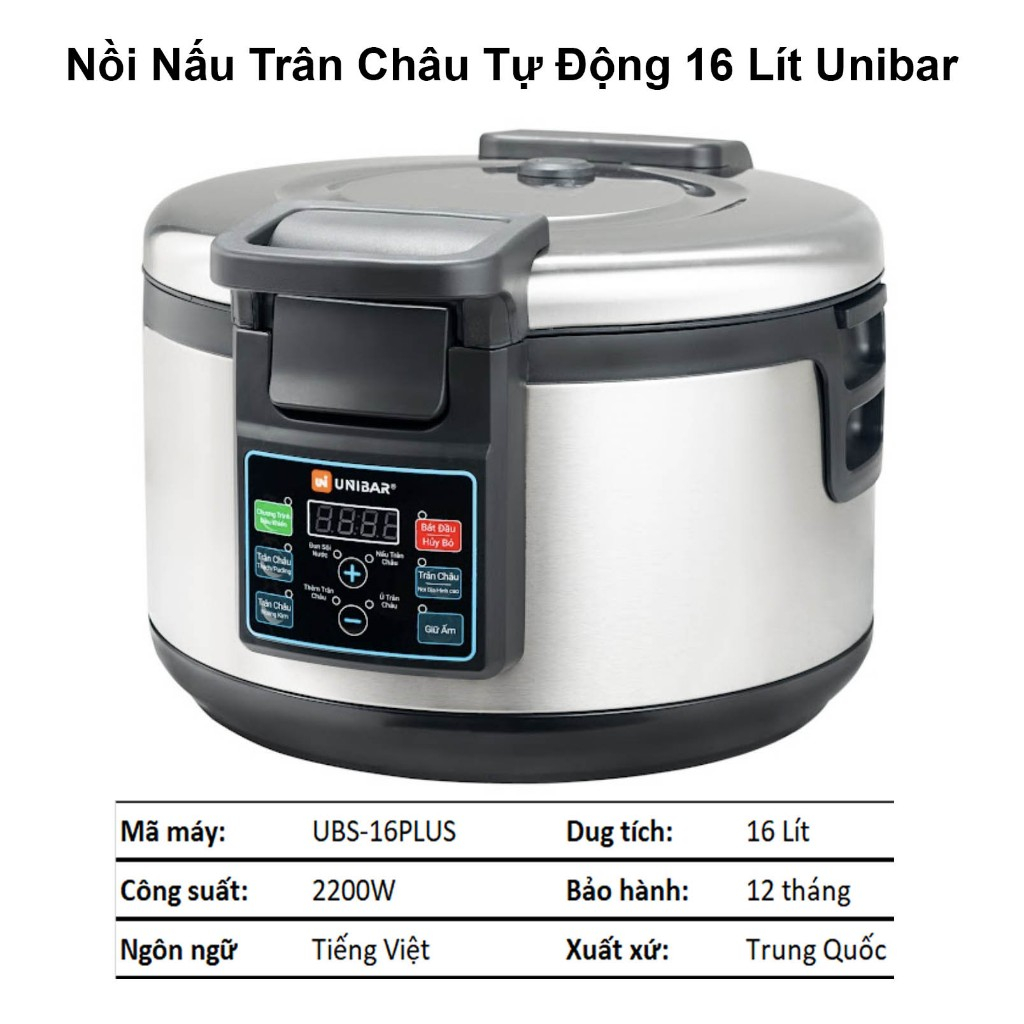 Nồi Nấu Trân Châu Tự Động Unibar UBS-16Plus 16L | Shopee Việt Nam