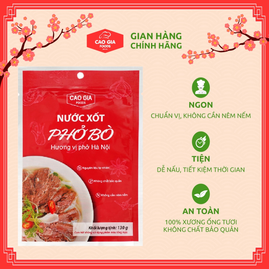 Nước Xốt Phở Bò Chuẩn Vị Hà Nội - Cao Gia Foods - Gói 130g - Thích Hợp Cho Mọi Bữa Ăn Gia Đình ...