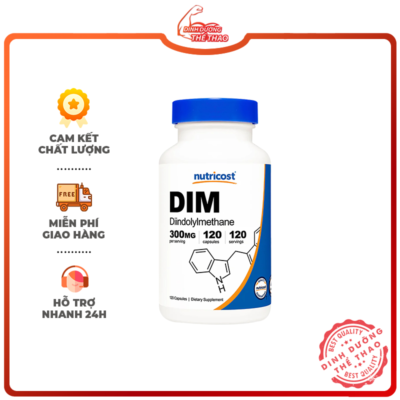 Nutricost DIM 300mg Viên Uống Cân Bằng Hóc Môn Testosterone Và Estrogen ...