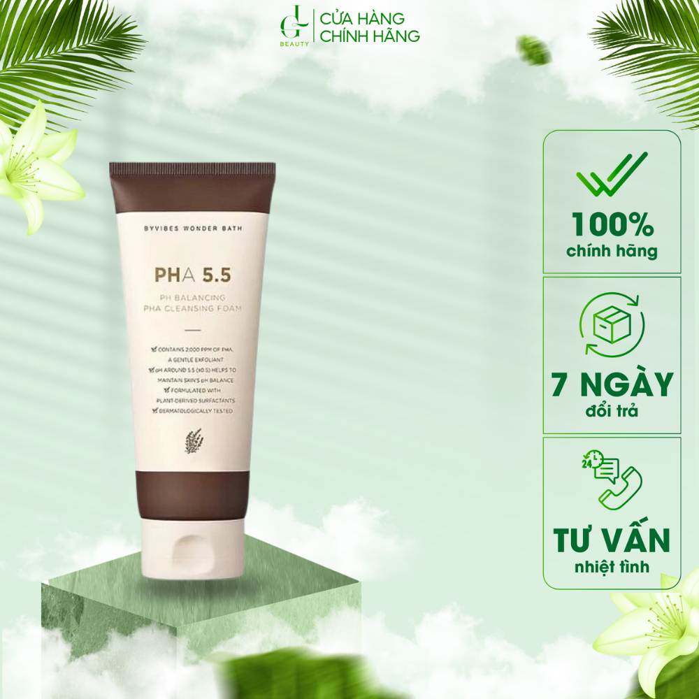 Sữa Rửa Mặt Tẩy Tế Bào Chết Byvibes Wonder Bath PHA 5.5 PH Balancing PHA Cleansing Foam 130ml ...