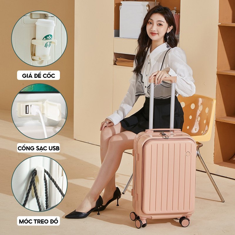 Vali SUNNY LATO - Vali du lịch 20/24inch nhựa ABS + PC xách tay/ kí gửi ...