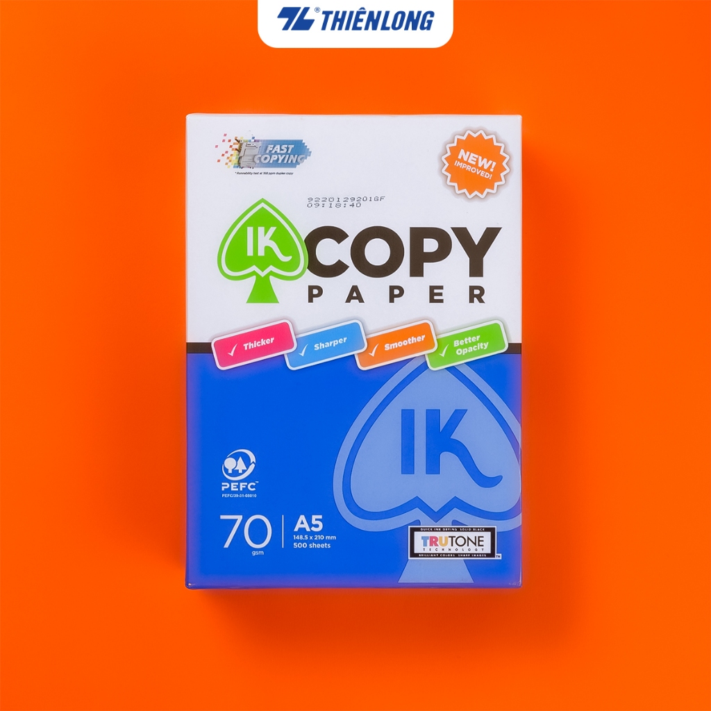 Giấy A5 70 gsm IK Copy 500 tờ - Hàng nhập khẩu Indonesia - Giấy in trắng, đều màu, chất lượng ...