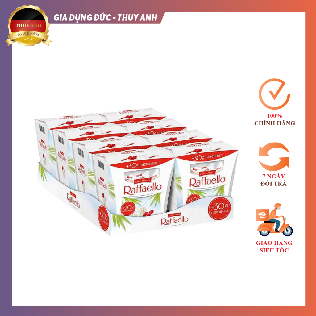 Bánh dừa Raffaello 260g - hàng Đức 1 thùng 8 gói | Shopee Việt Nam