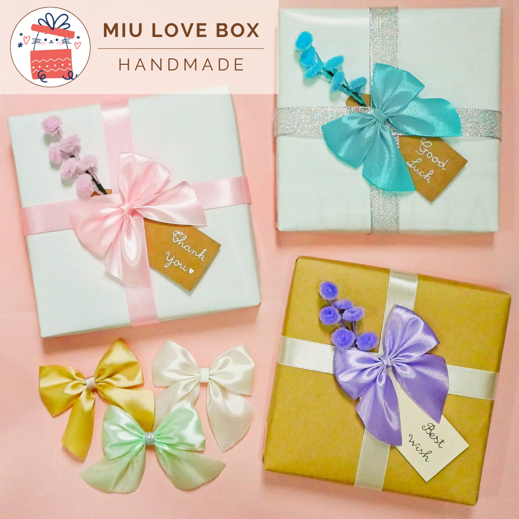 Nơ Ruy Băng Lụa Handmade Trang Trí Hộp Quà Sinh Nhật Gói Hoa Làm