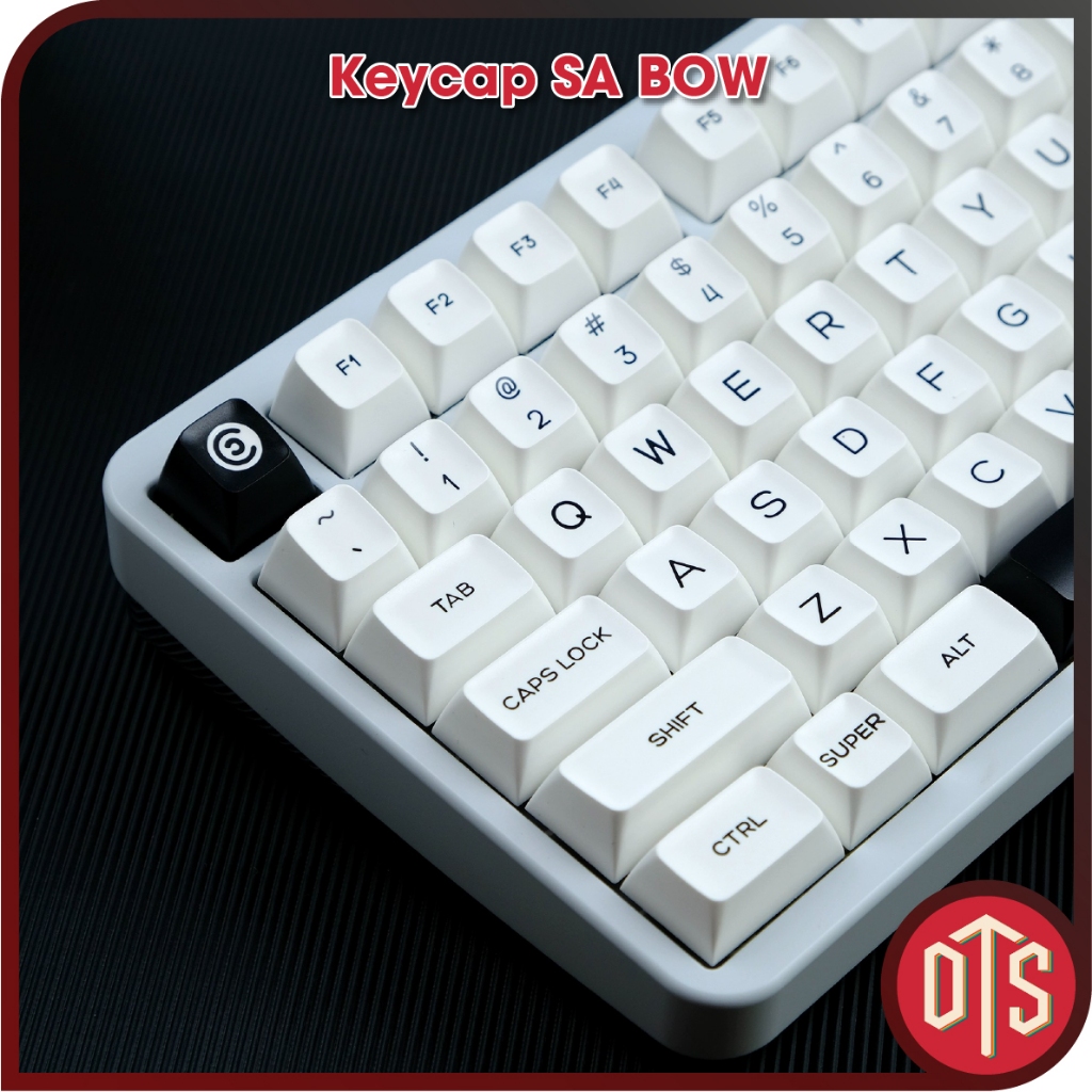 Keycap SA Black on White PBT Double shot BOW | Nút nhựa cho bàn phím cơ ...