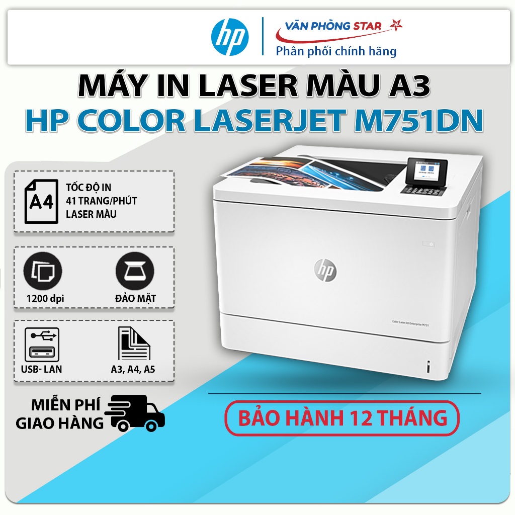 Máy in màu laser A3 HP Color LaserJet M751DN. Máy in màu đảo mặt, in A4 ...
