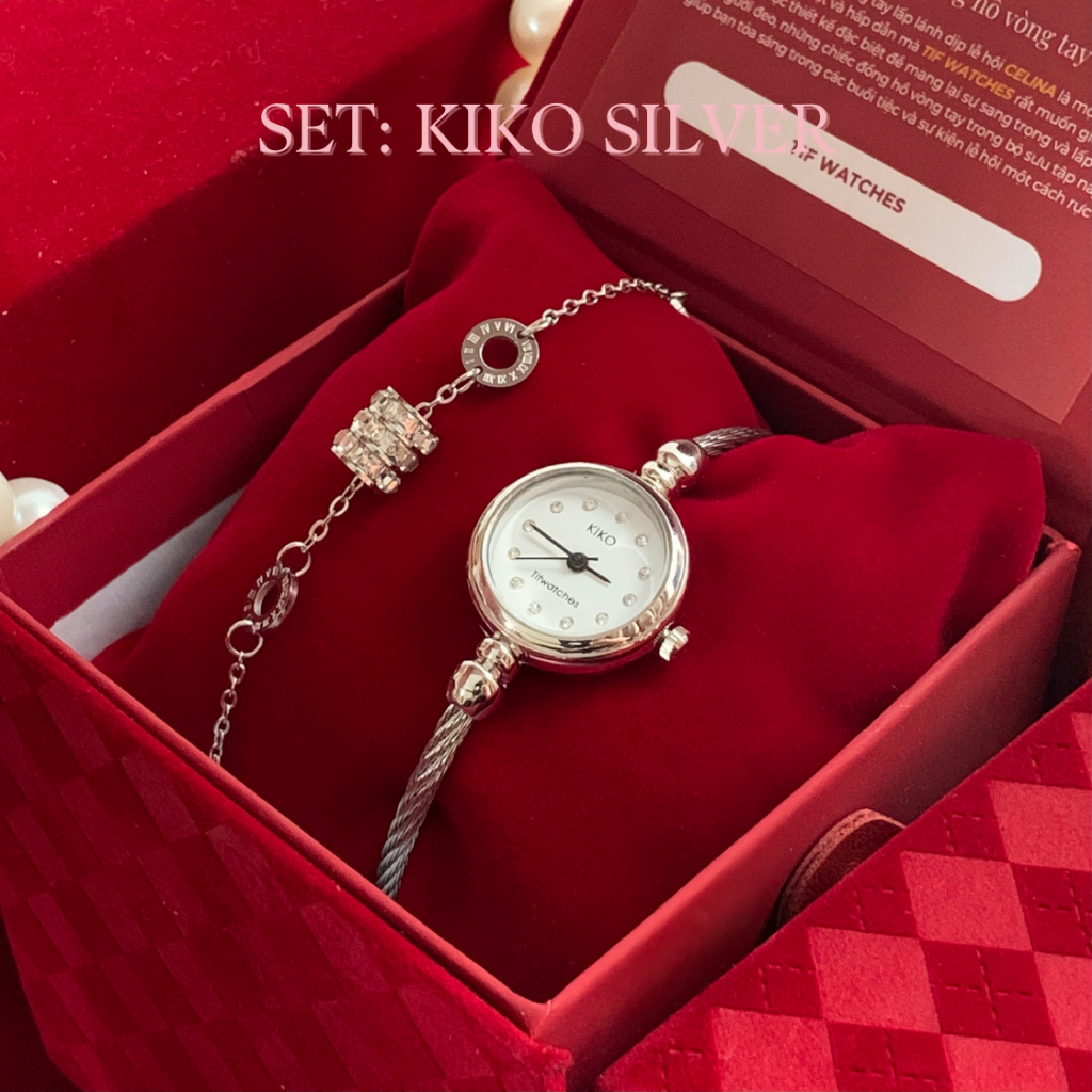 Đồng hồ vòng tay nữ KIKO Tif Watches kim loại thiết kế thanh lịch làm ...