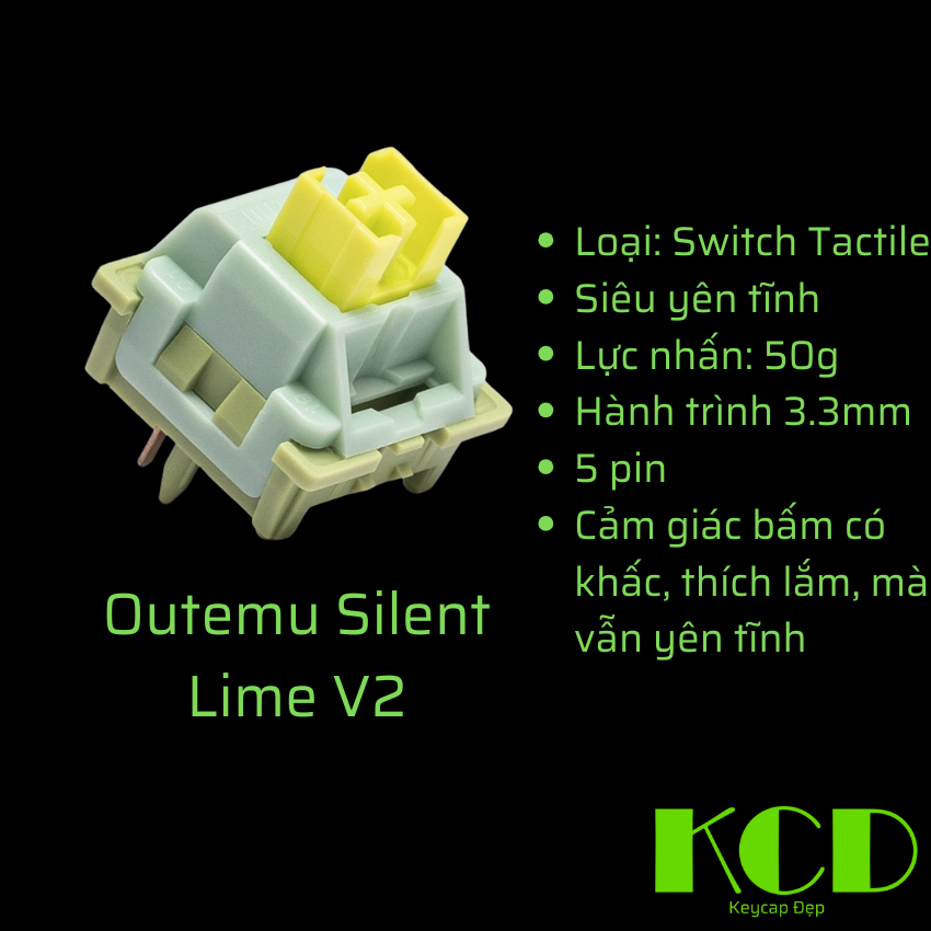 Switch siêu yên tĩnh Outemu Silent Peach V2 và Lime V2, switch silent lắp cho bàn phím cơ ...