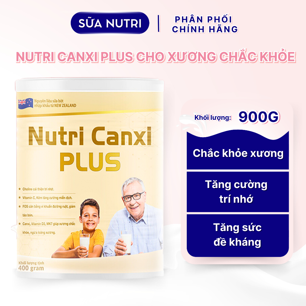 [Combo 4 Hộp Tặng 6 Hũ Yến] Sữa Nutri Canxi Plus Chống Lão Hóa Xương, Loãng Xương, Giúp Xương ...