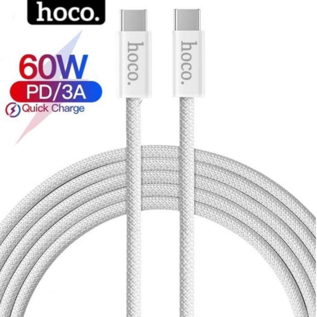 Dây sạc nhanh 60w 2 đầu type c chính hãng Hoco dùng cho 15 16 .. bọc du ...