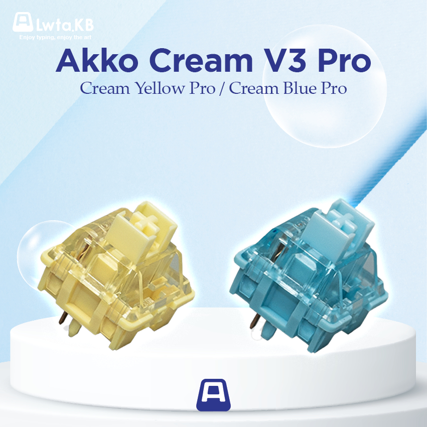 [ HÀNG BÓC PHÍM ] Akko Cream Yellow/ Blue V3 Pro| Switch Akko Cream V3 ...
