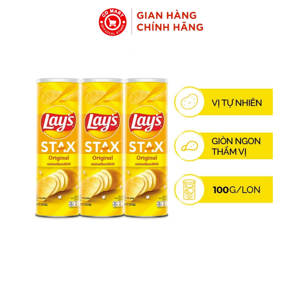 Snack Khoai Tây Miếng Lay's Stax (100g/lon) | Shopee Việt Nam