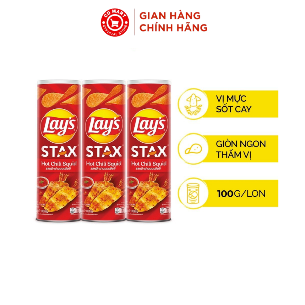 Snack Khoai Tây Miếng Lay's Stax (100g/lon) | Shopee Việt Nam