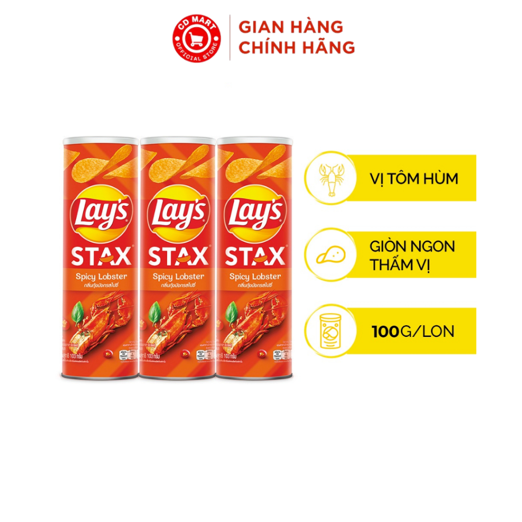 Snack Khoai Tây Miếng Lay's Stax (100g/lon) | Shopee Việt Nam