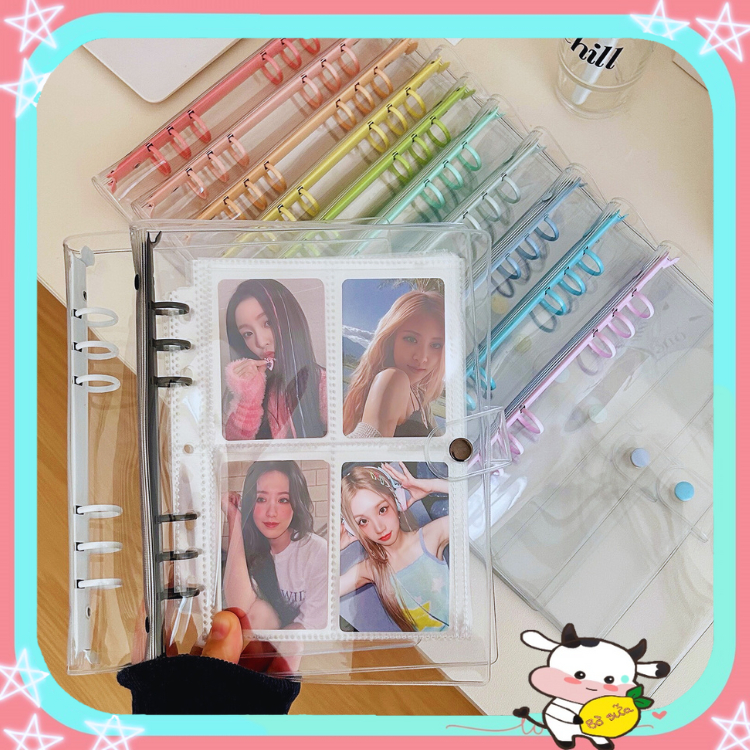 Binder Đựng Card Bo Góc Dạng Sổ Trong Suốt Có Cúc Bấm Album Rỗng A5 ...