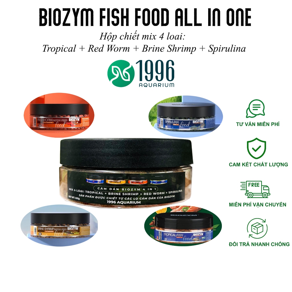 Cám dán cao cấp tổng hợp Biozym 4 trong 1, mix 4 vị Biozym Tropical ...