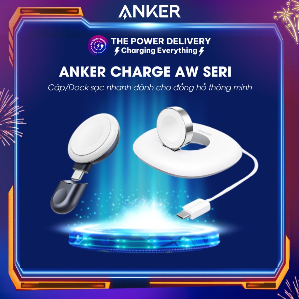Cáp / Dock sạc nhanh Anker A8802, A8804 dành cho đồng hồ thông minh AW ...