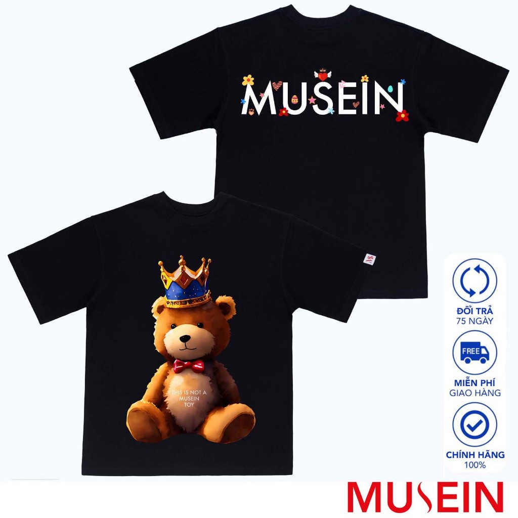 Áo Thun Tay Lỡ Unisex Bear King 100% Vải Cotton 2C 270GSM - Musein ...