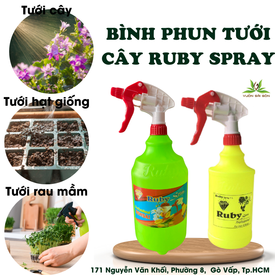 Bình phun tưới cây Ruby 1,7 lít dùng phun tưới cây hoa kiểng - rau màu ...