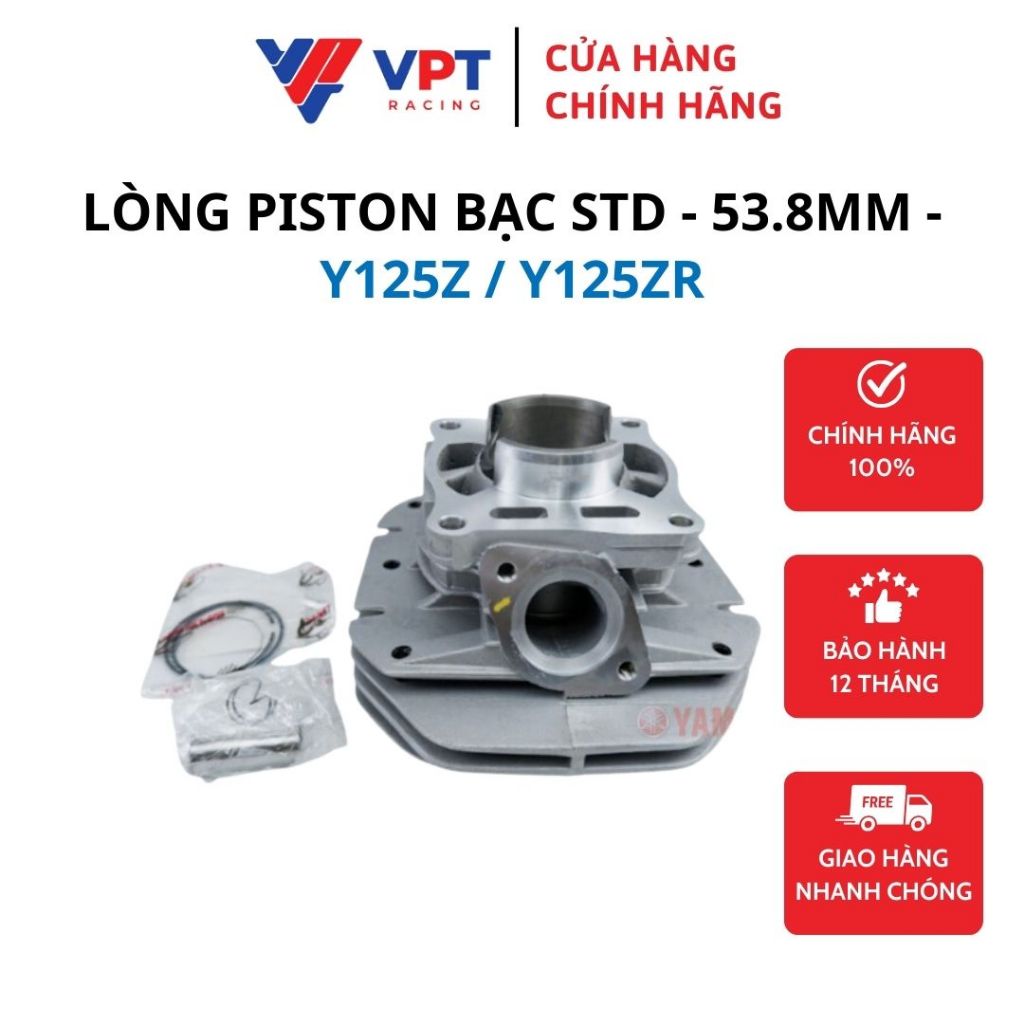 Lòng xilanh Yaz Y125Z / Y125ZR + Piston bạc STD - 53.8MM chính hãng ...