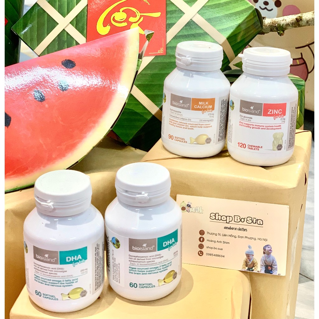 BIOSLAND Trọn bộ sản phẩm 9 ( Canxi + DHA + Kẽm ) | Shopee Việt Nam