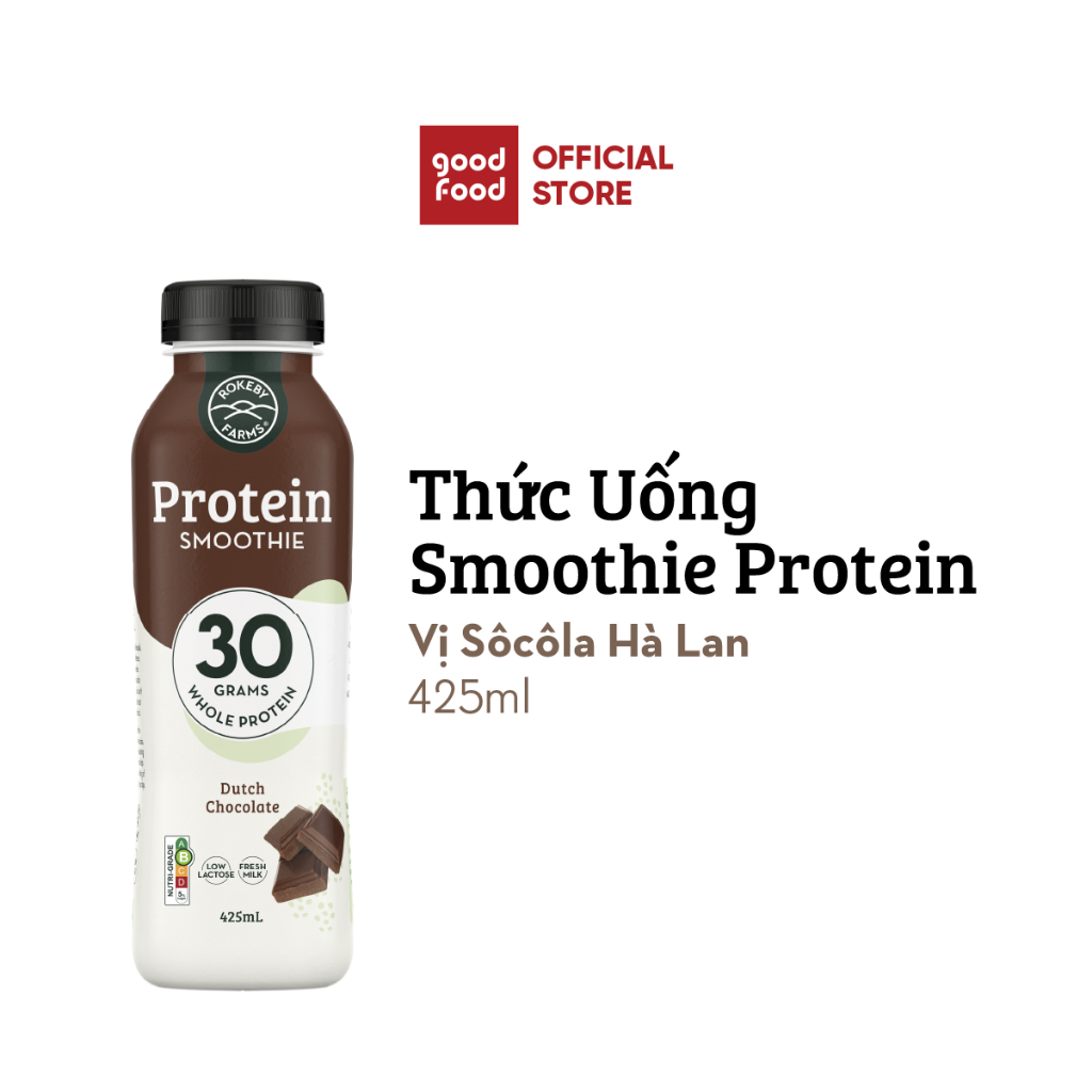 Sữa tươi dinh dưỡng ít béo, gấp 3 canxi, bổ sung 30g Protein, Smoothie Rokeby Farms Dutch ...