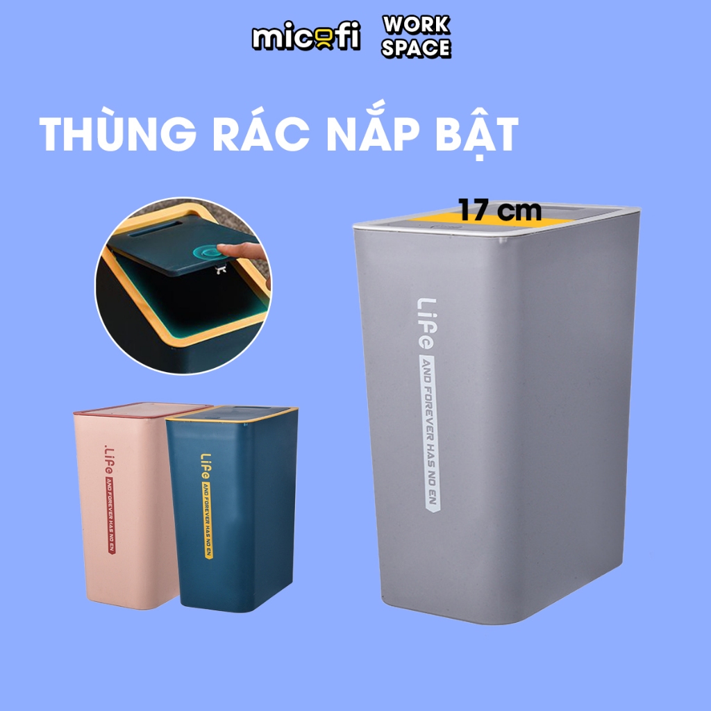 Thùng Rác Sọt Rác Có Nắp Micofi Nhà Vệ Sinh Văn Phòng Bếp Decor Đẹp ...